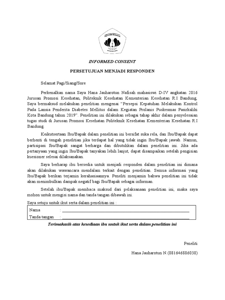 INFORMED CONSENT+Pedoman Wawancara Hana | PDF