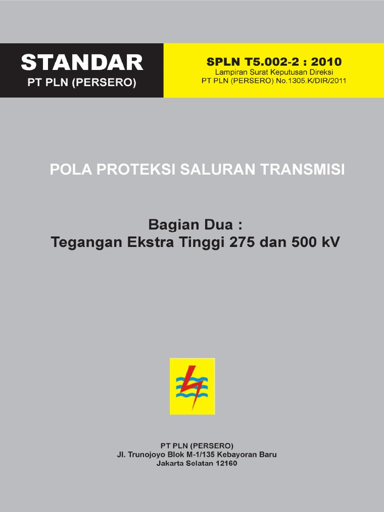 SPLN Pola Proteksi Saluran Transmisi, Bagian 2 TET | PDF