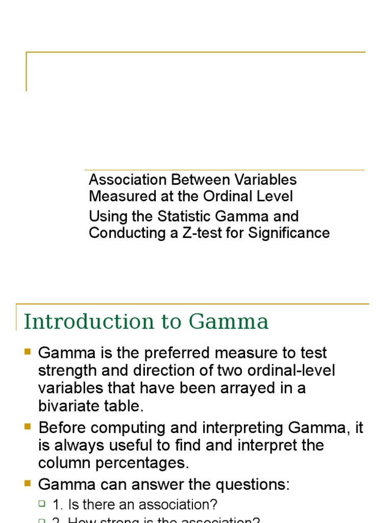 Gamma | PDF | Statistical Significance | Statistical Hypothesis Testing