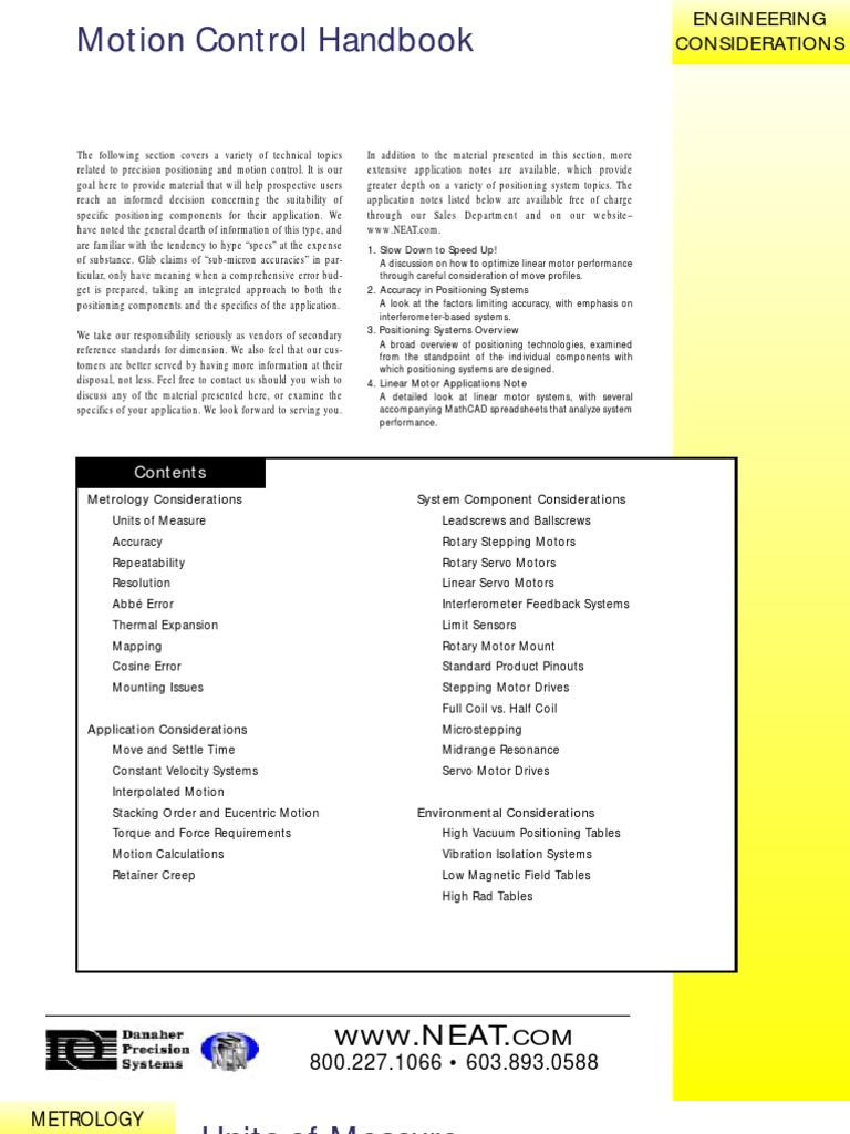 Motion Control Handbook: .NEAT | PDF | Rotation Around A Fixed Axis ...