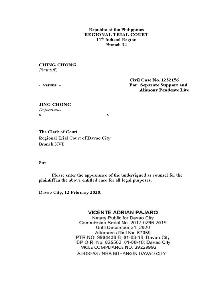 6 Notice-Of-Appearance-As-Counsel | PDF