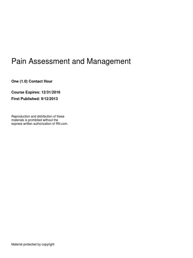 Pain Assessment | PDF | Pain | Opioid