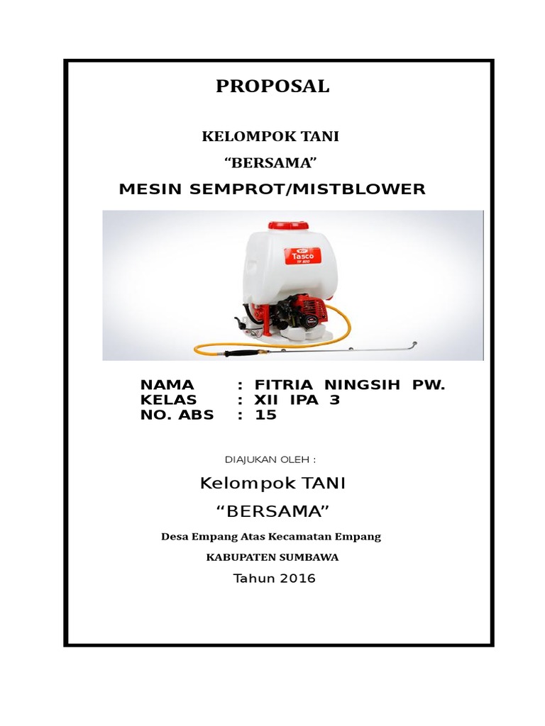 PROPOSAL Mesin Semprot 1 | PDF