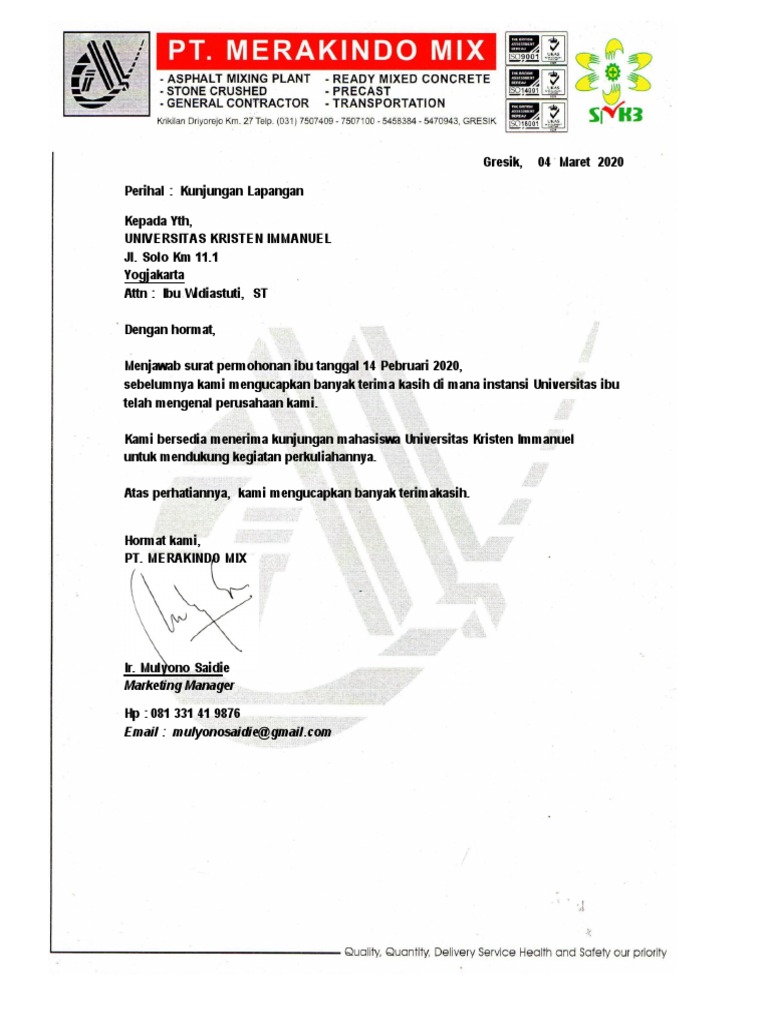 Kunjungan Mahasiswa ke Merakindo | PDF