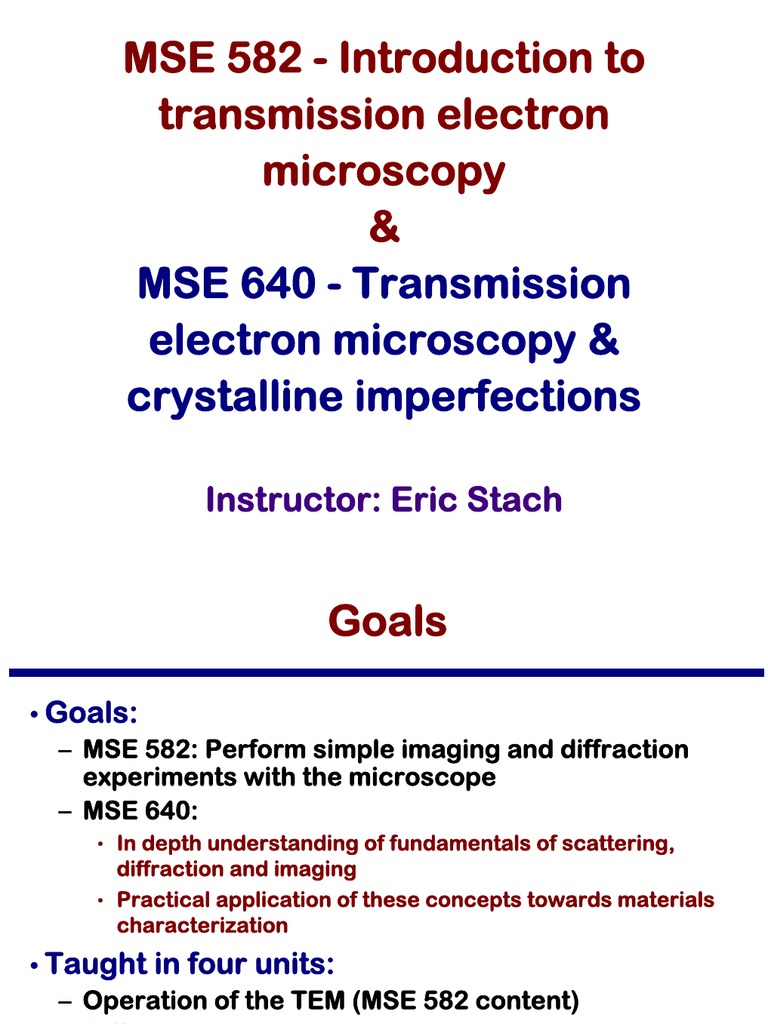 Transmission Electron Microscopy Skills:Introduction To Transmission ...