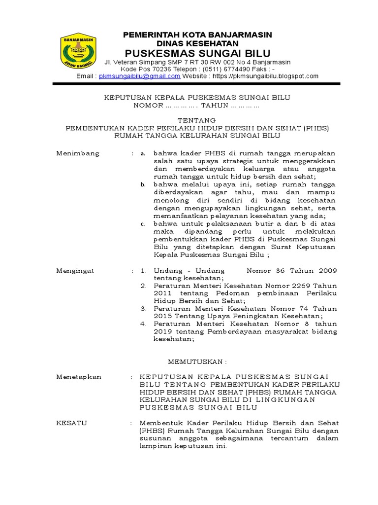 SK Kader PHBS 2020 | PDF