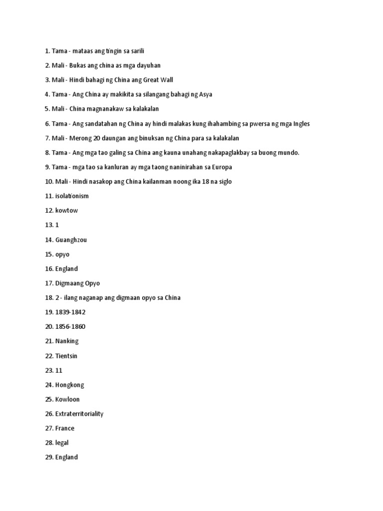 Araling Panlipunan Key Questions | PDF