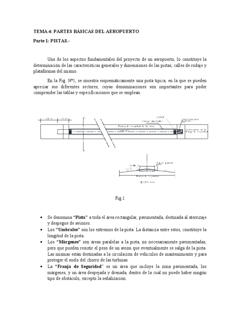 Tema 4 Pistas, Calles de Rodaje y Plataformas | PDF | Pista | Quitarse