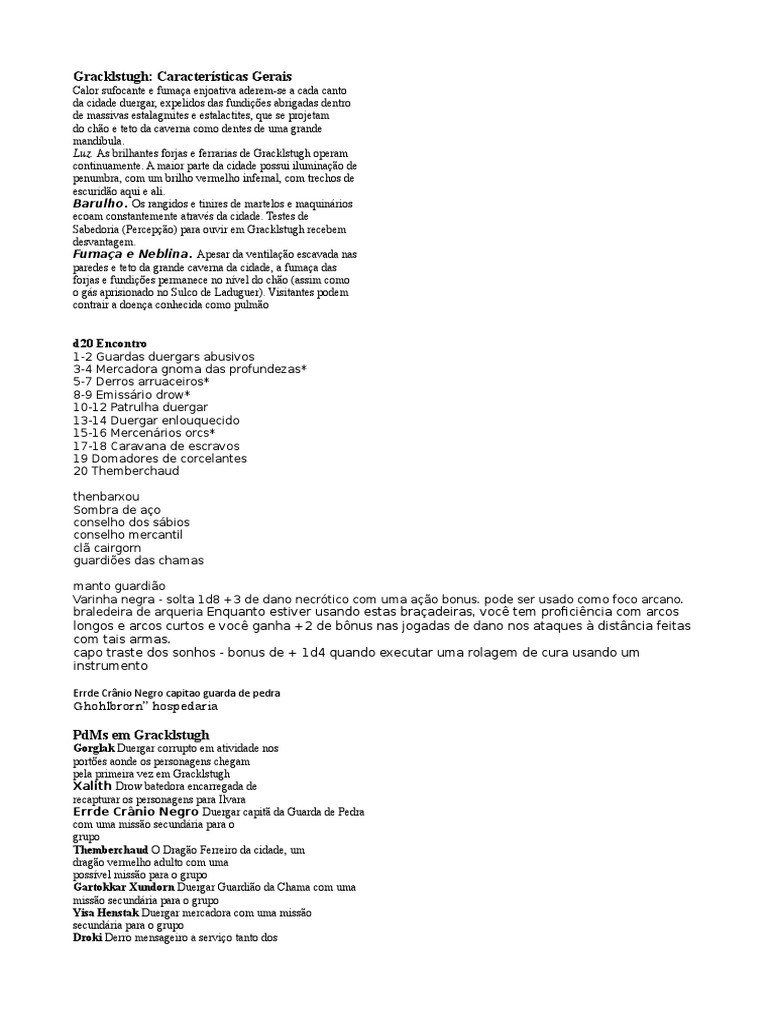 Gracklstugh Características Gerais 22 | PDF | Caverna | Natureza