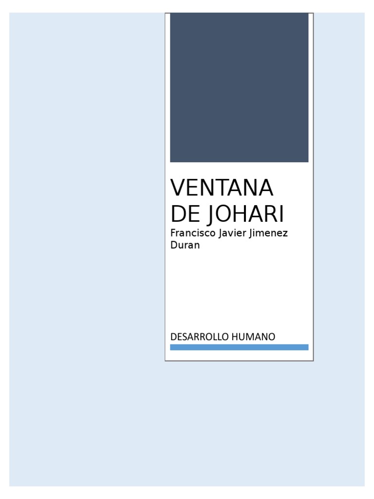 Actividad 2 Ventana de Johari (Autoconocimiento) | PDF