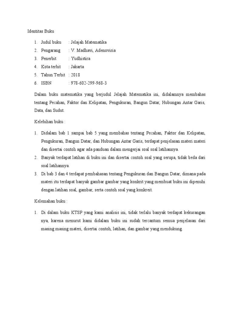 Identitas Buku | PDF