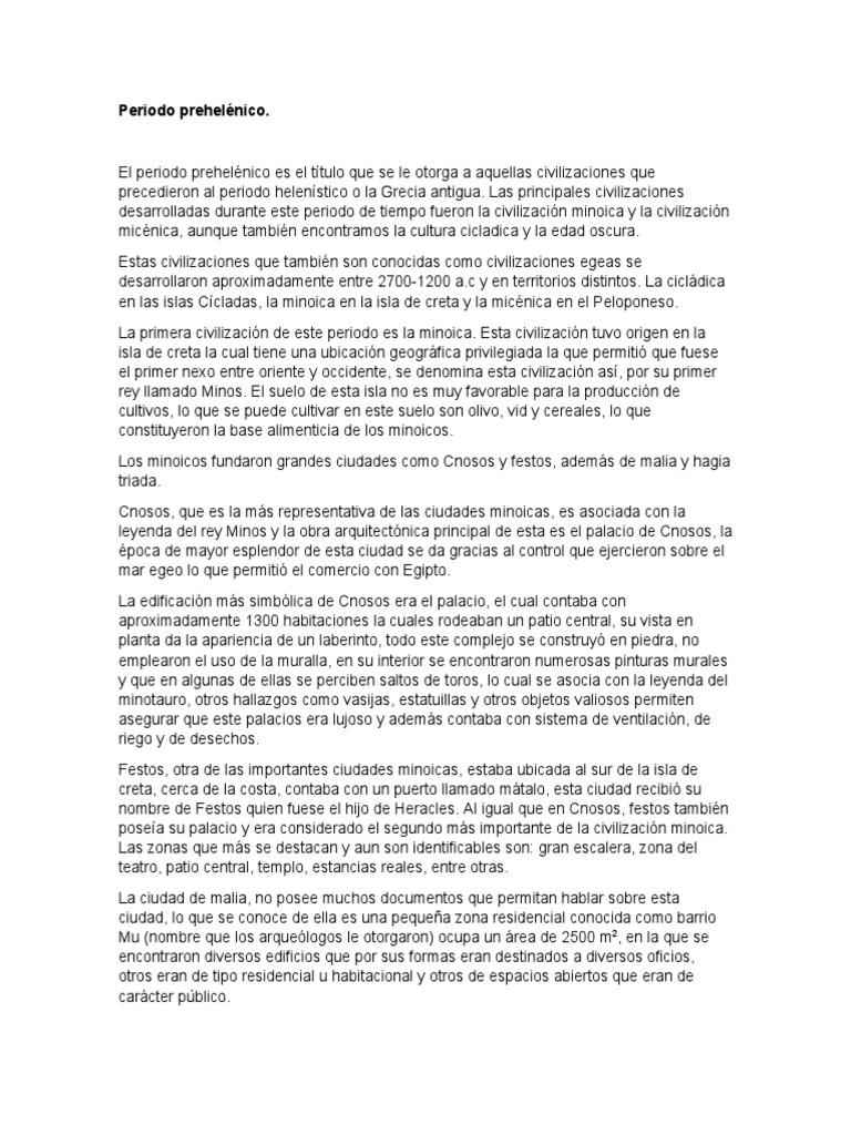 Periodo - Prehelénico | PDF | Agricultura | Cultura (general)