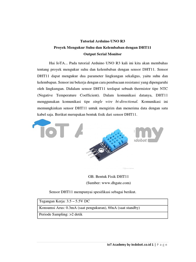 Tutorial Arduino UNO R3 Proyek Mengukur Suhu & Kelembaban Dengan DHT11 ...