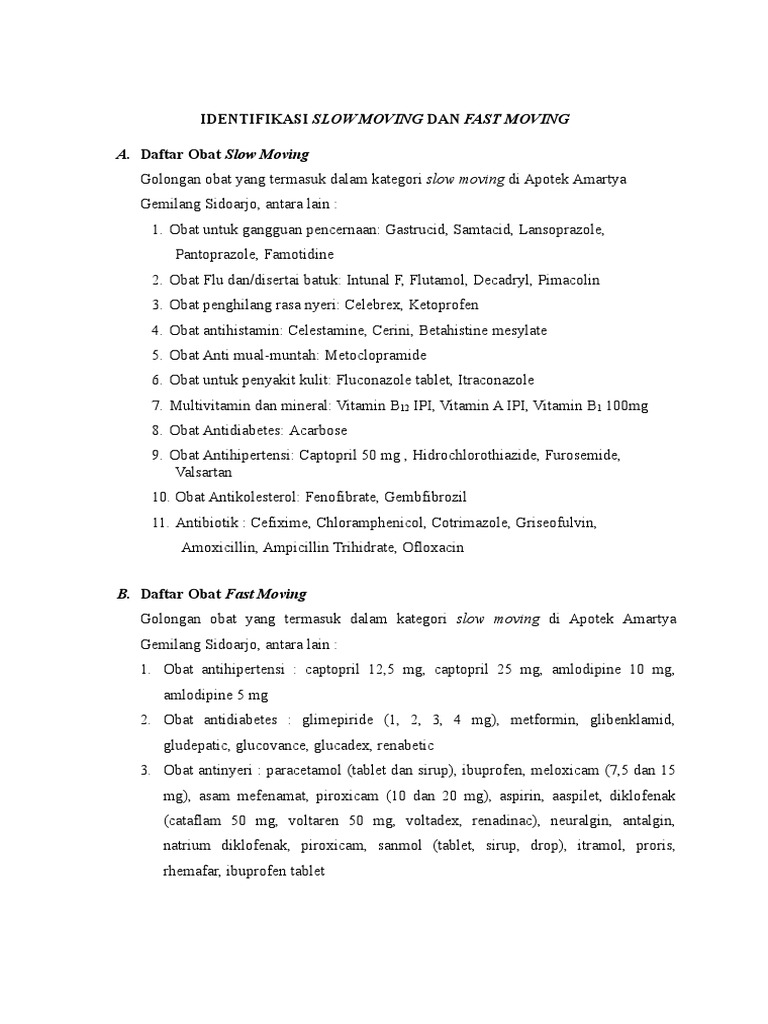 Identifikasi Slow Moving Dan Fast Moving | PDF