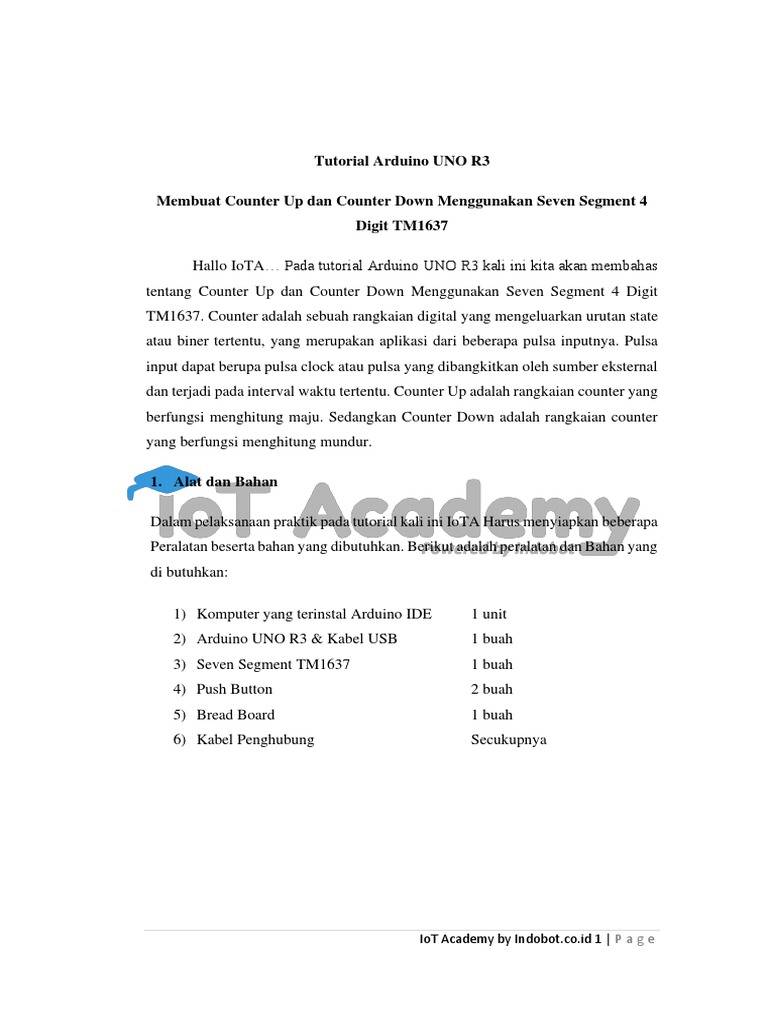 Tutorial Arduino UNO R3 Membuat Counter Up Dan Counter Down Menggunakan ...