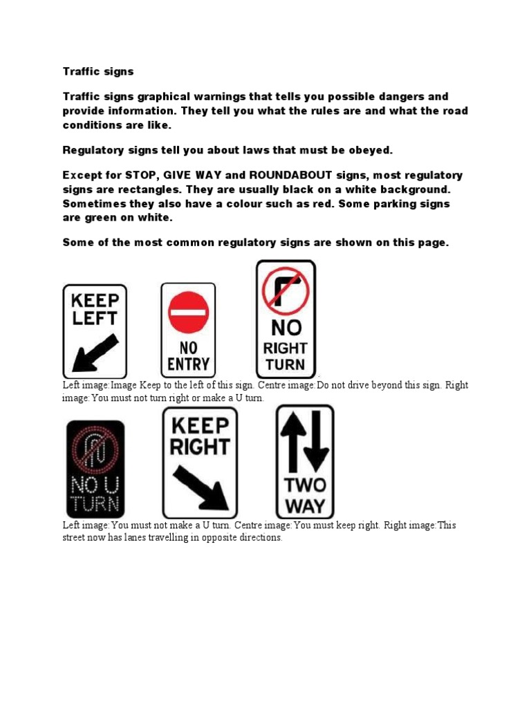 Traffic Signs | PDF | Traffic | Transport Infrastructure