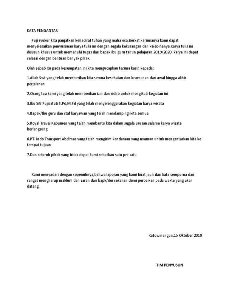 MENYUSUN JADWAL KARYA WISATA | PDF