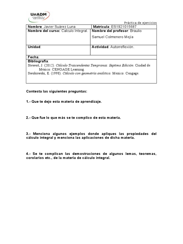 Actividad de Autorreflexión | PDF