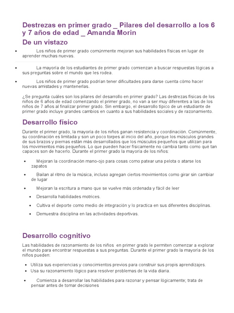 Destrezas en Primer Grado | PDF | Aprendizaje | Epistemología
