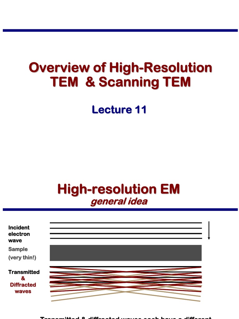 Transmission Electron Microscopy Skills:Overview of High-Resolution TEM ...