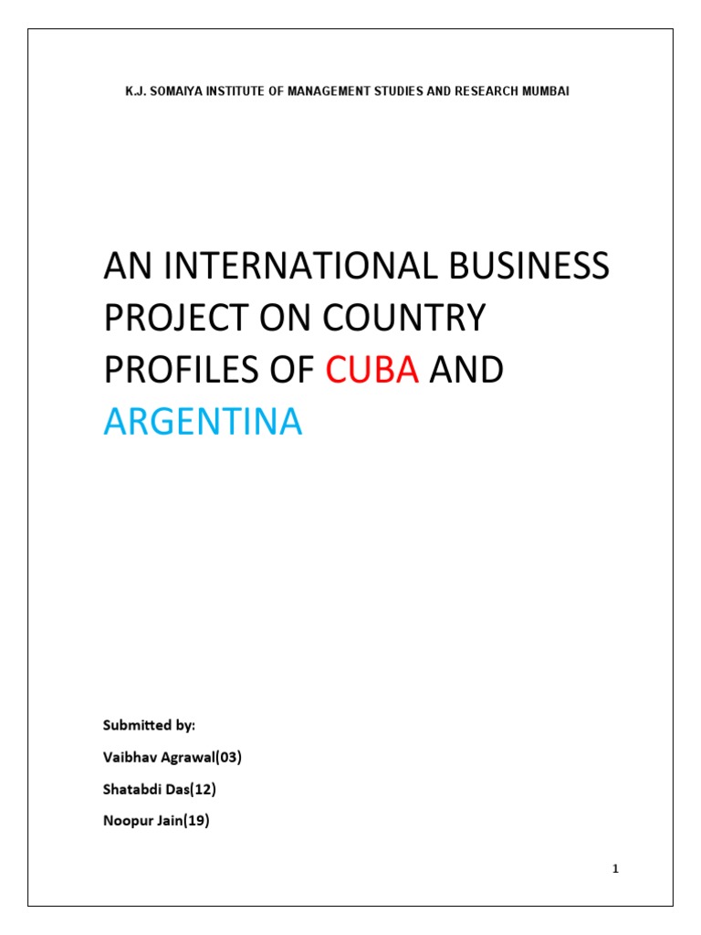 An International Business Project On Country Profiles of AND | PDF ...