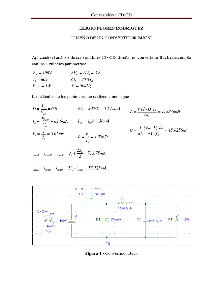 Tarea-Diseño Del Buck | PDF | Cantidades fisicas | Ingeniería de la Energía
