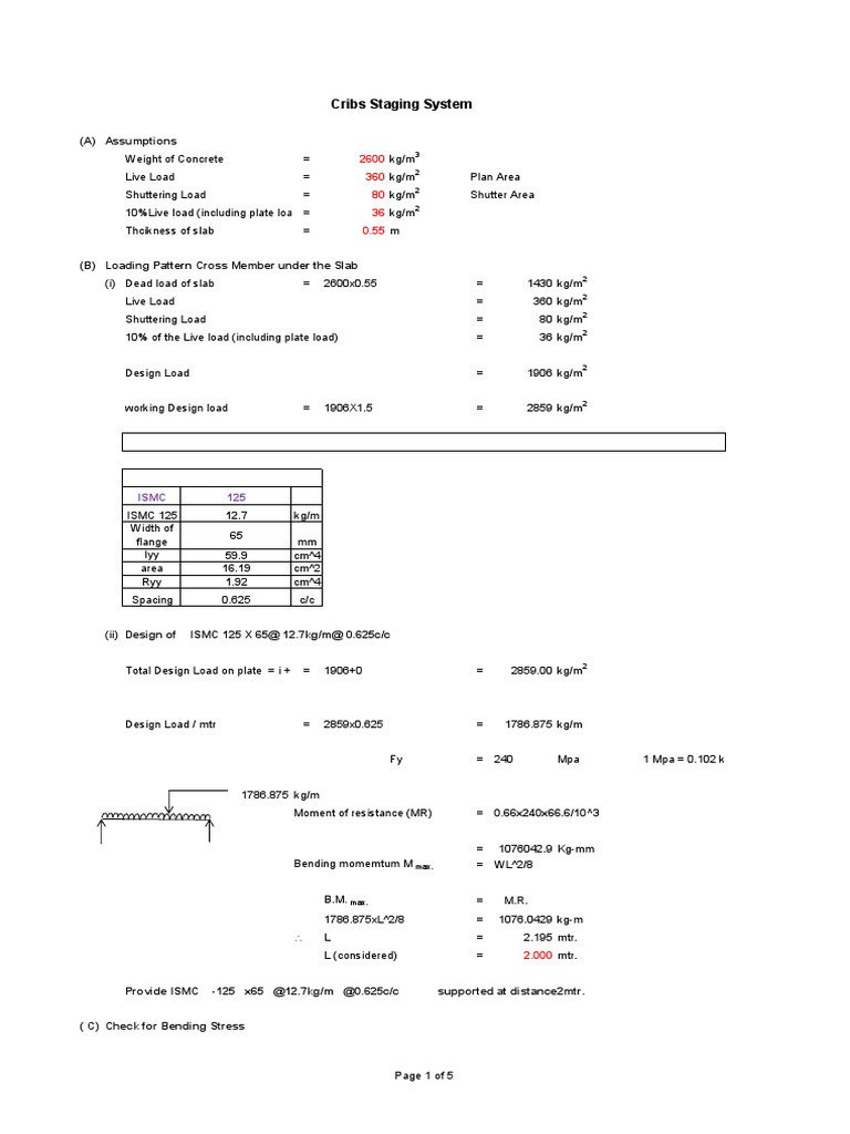Staging System (Cribs) | PDF | Bending | Stress (Mechanics)