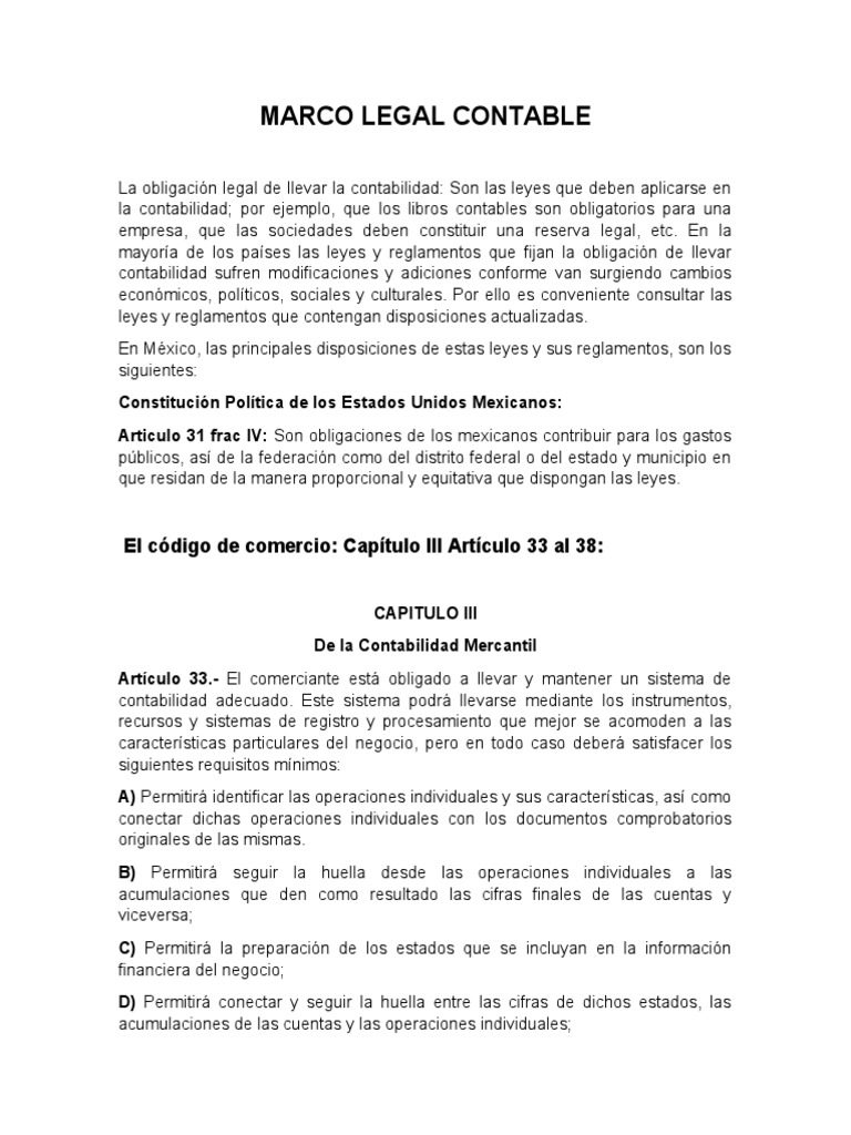 Marco Legal Contable | PDF | Contabilidad | Gobierno