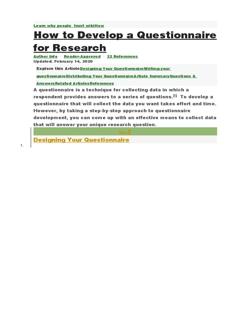 Creating Questionnaires | PDF | Survey Methodology | Questionnaire