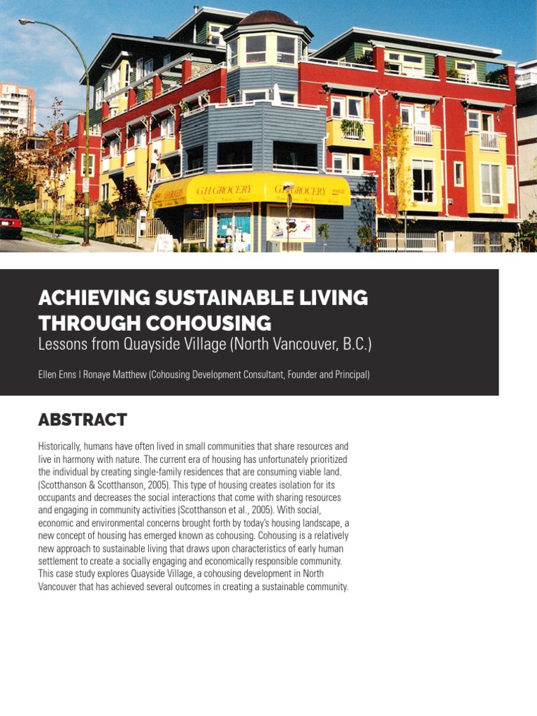 Achieving Sustainable Living Through Community: A Case Study of ...