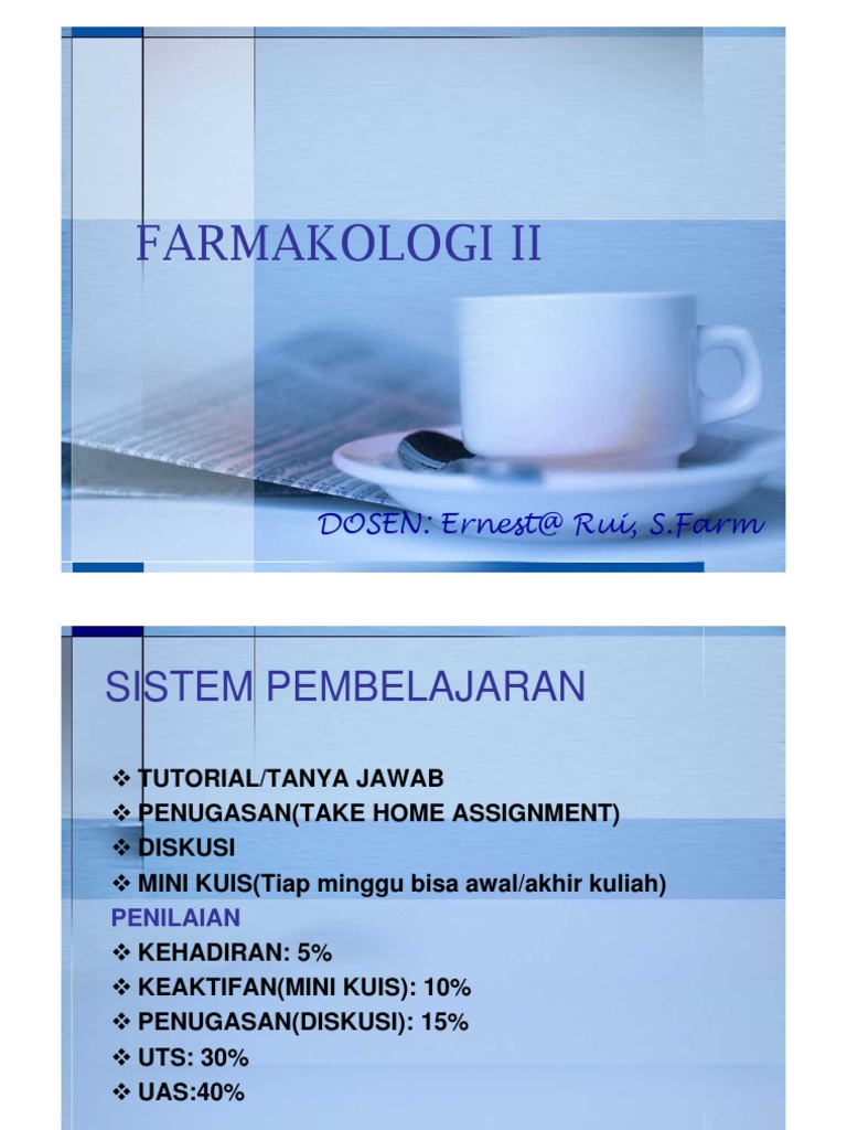 FARMAKOLOGI II PPT 1 PDF | PDF