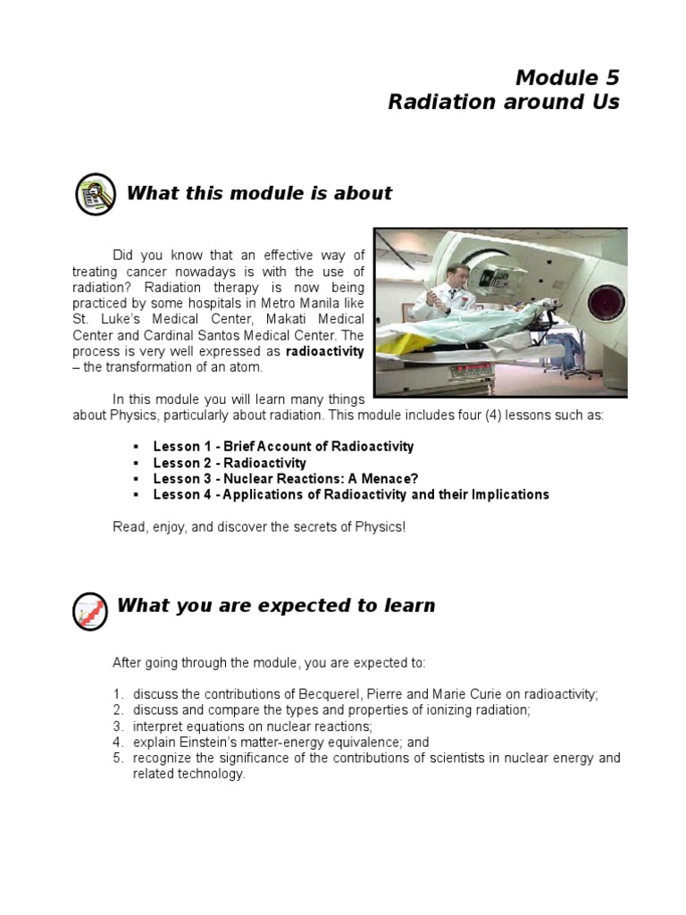 Module 5 Radiation Around Us | PDF | Radioactive Decay | Neutron