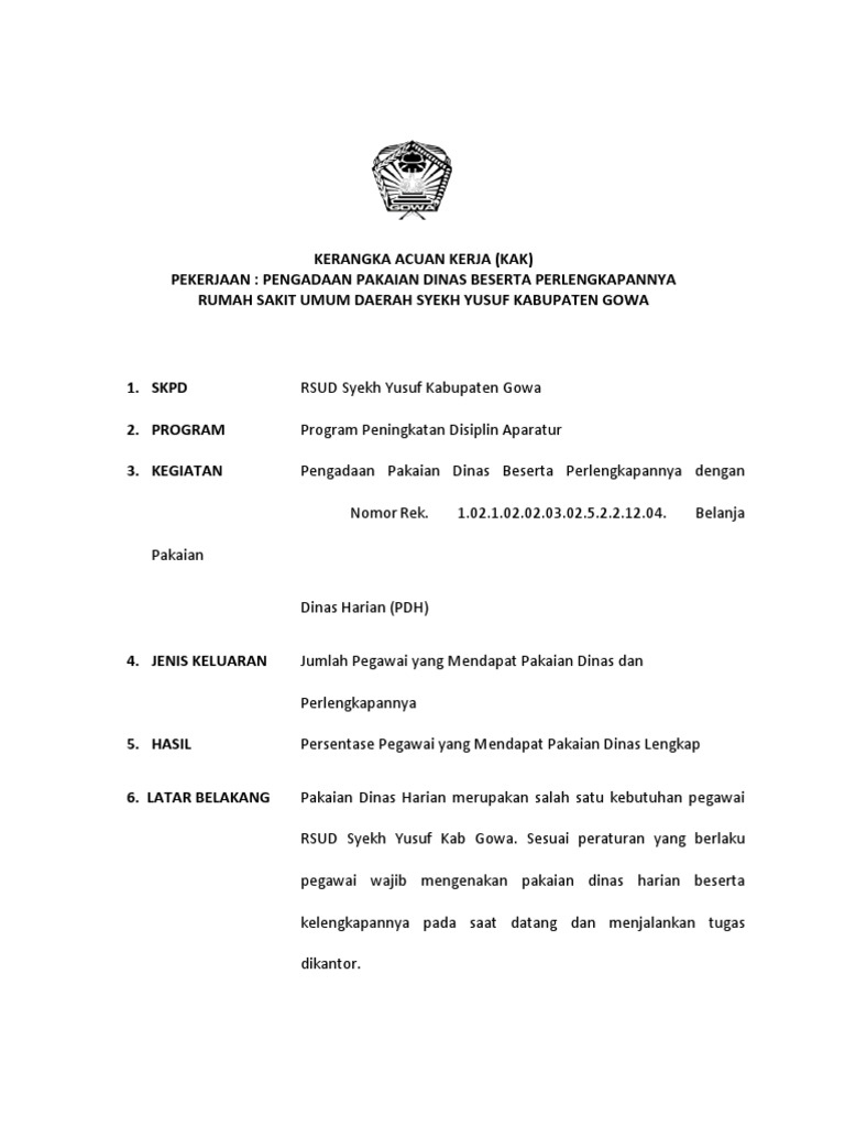 KAK BAJU KERJA PDH Pakaian Dinas Harian | PDF