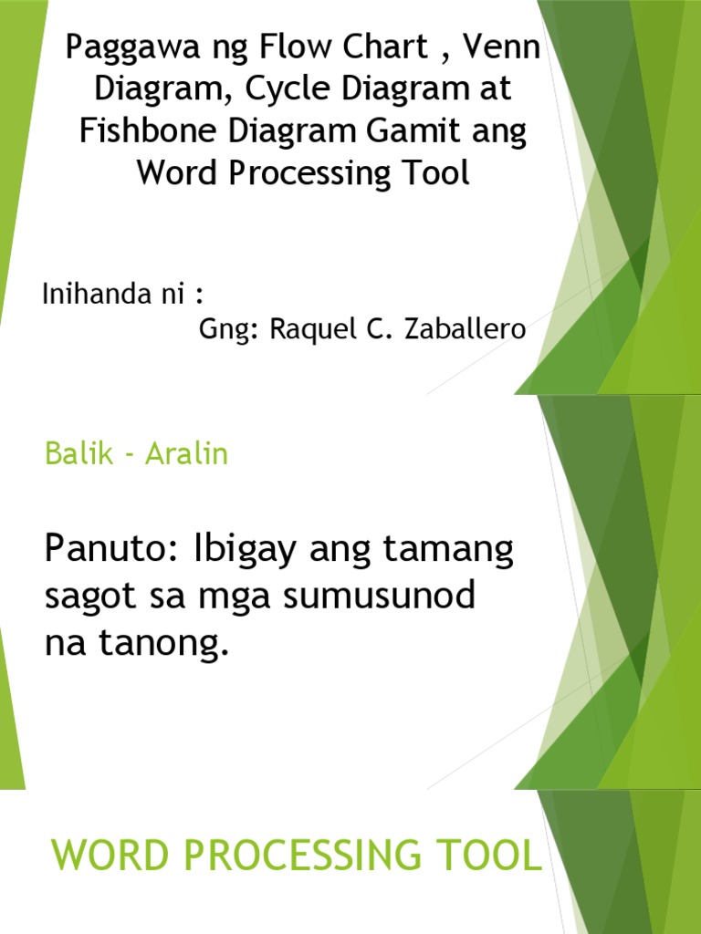 Paggawa NG Flow Chart, Venn Diagram | PDF