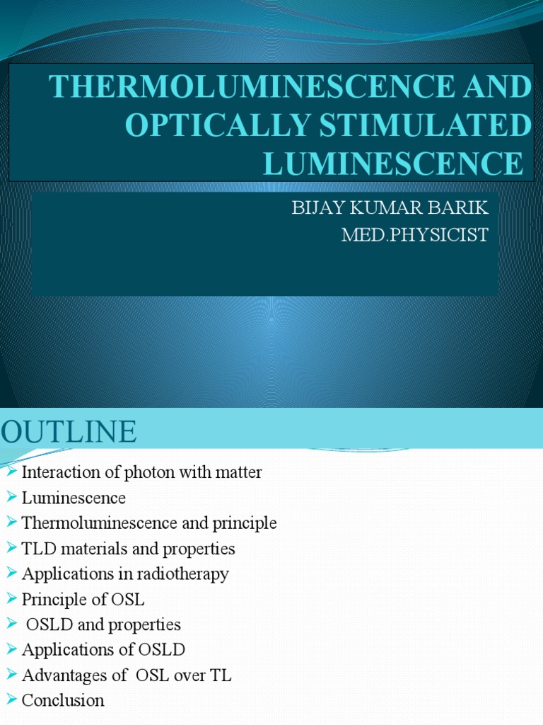 Thermoluminescence and Optically Stimulated Luminescence | PDF ...