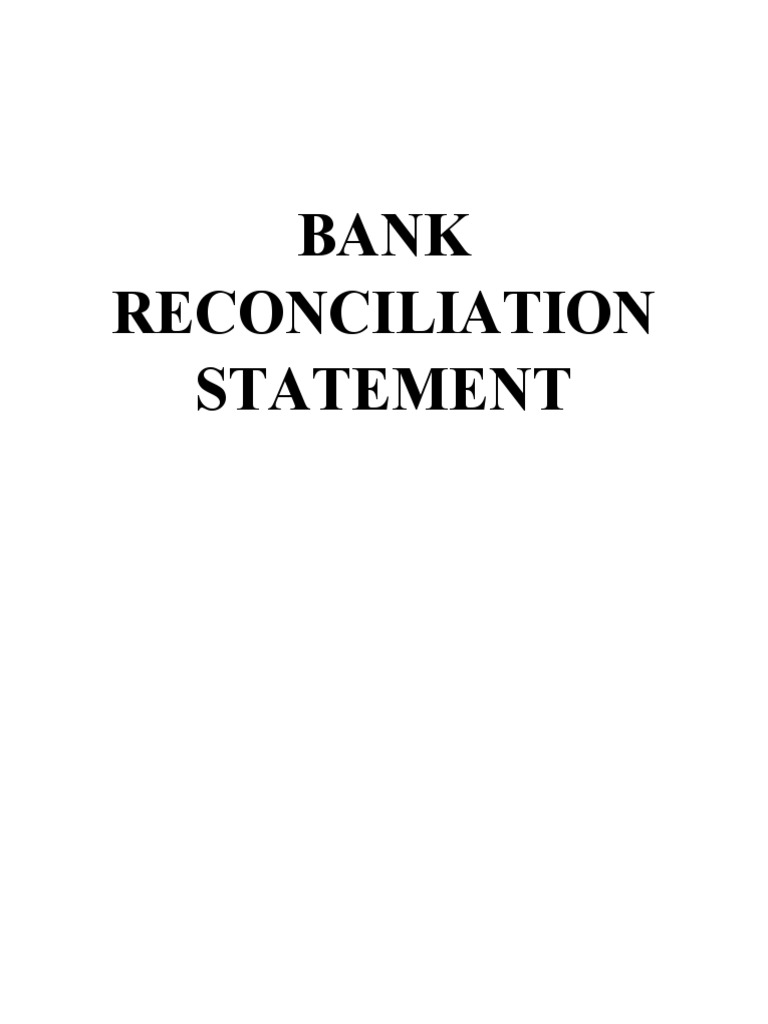 Bank Reconciliation Statement | PDF | Cheque | Deposit Account