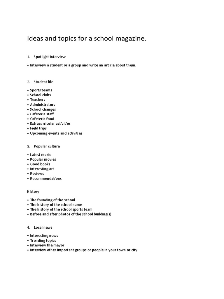 School Magazine | PDF