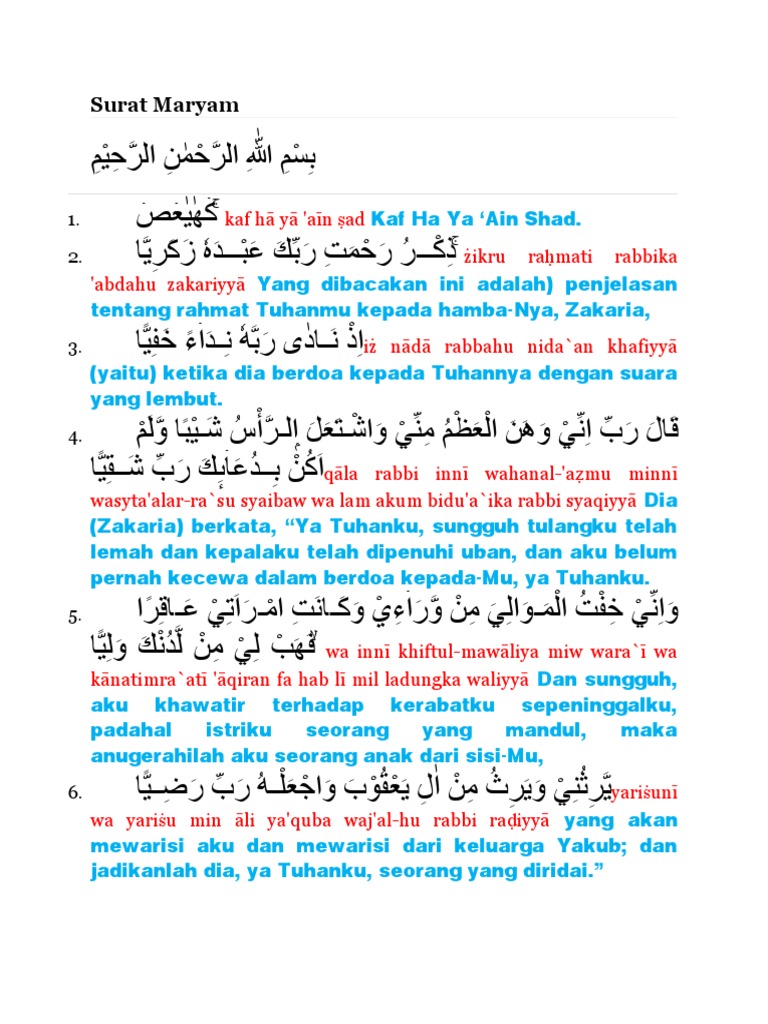 Surat Maryam | PDF