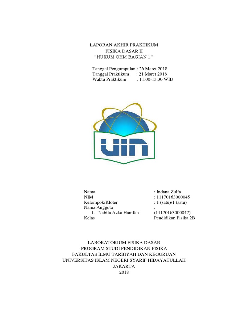 2B - 45 - Indana Zulfa - Hukum Ohm 1 Dan 2 | PDF