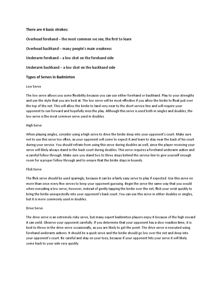 There Are 4 Basic Strokes | PDF | Ball Games | Athletic Sports
