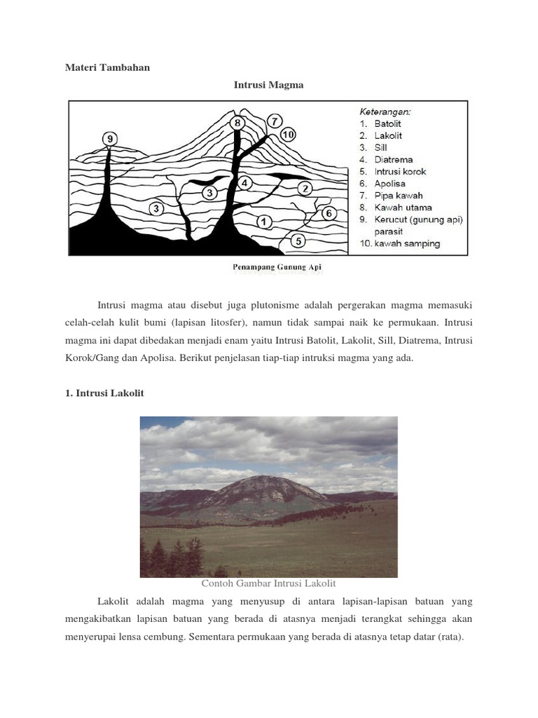 Jenis-Jenis Intrusi Magma dan Penjelasannya | PDF | Ilmu Sosial | Sains ...