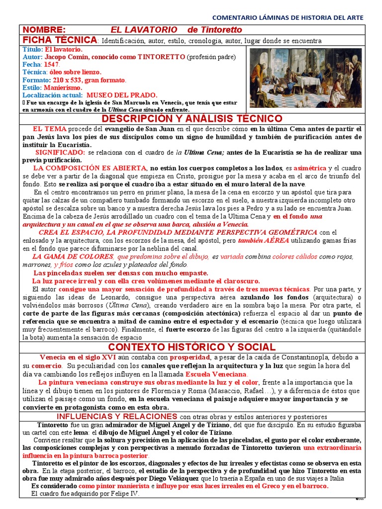 El LAVATORIO de Tintoretto | PDF | Última cena | Barroco