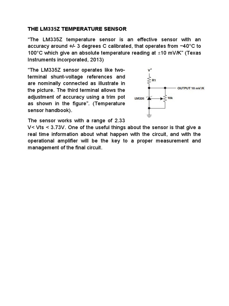 The lm335 Temperature Sensor | PDF | Teaching Methods & Materials ...