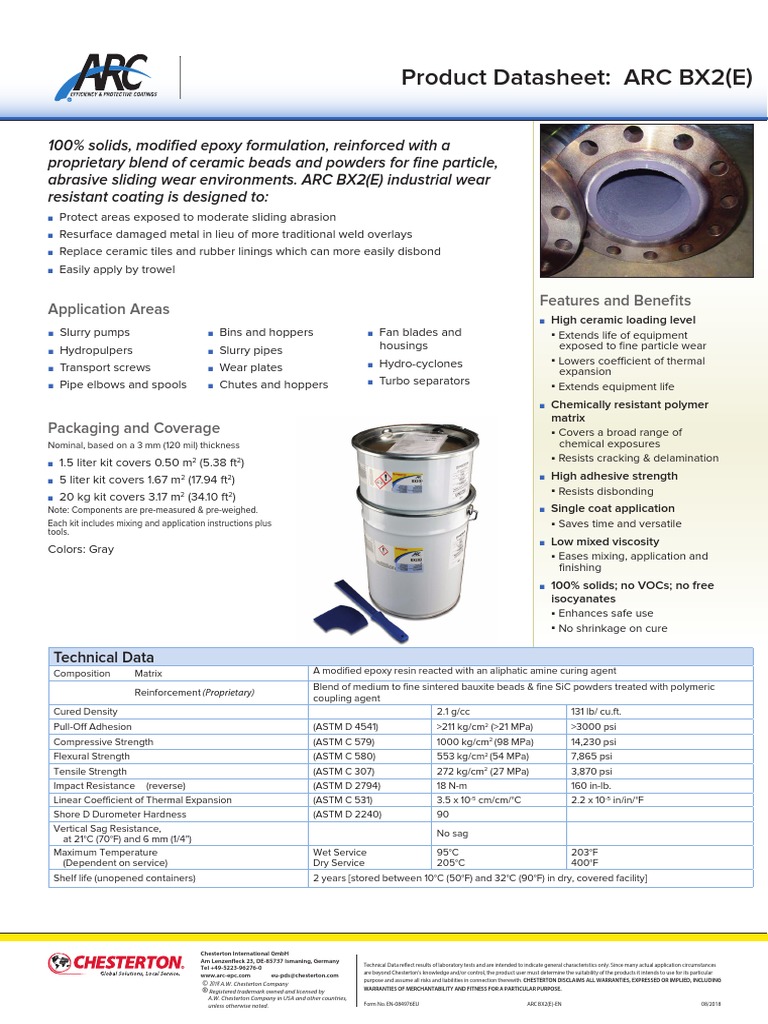 PDS - Arc BX2 (E) - en - 08-2018 | PDF | Wear | Epoxy
