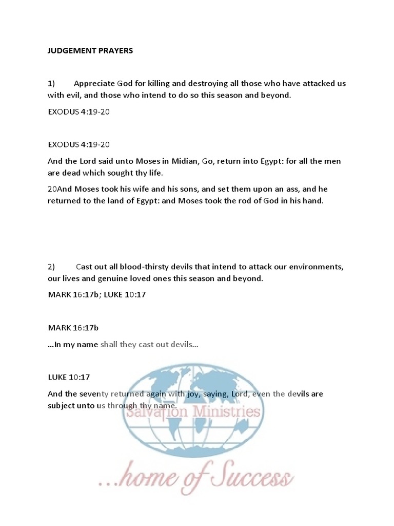 Judgement Prayers PDF-1 | PDF | Satan | Devil