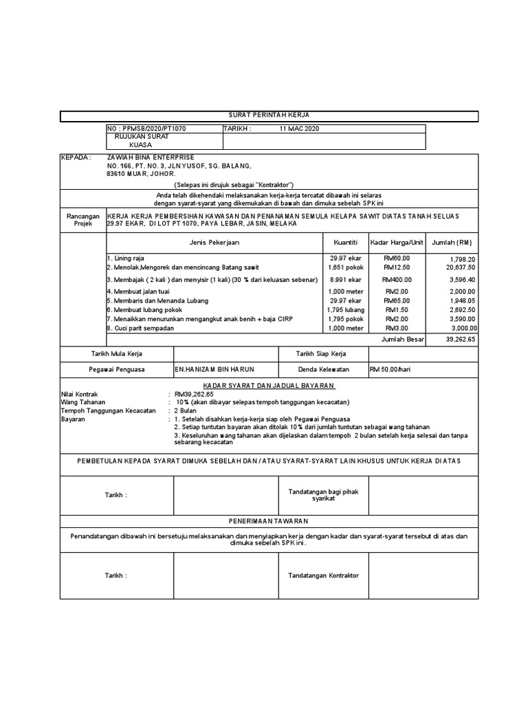 1.SPK 2019, Progres Kerja Kuim & Kelapa Matak | PDF