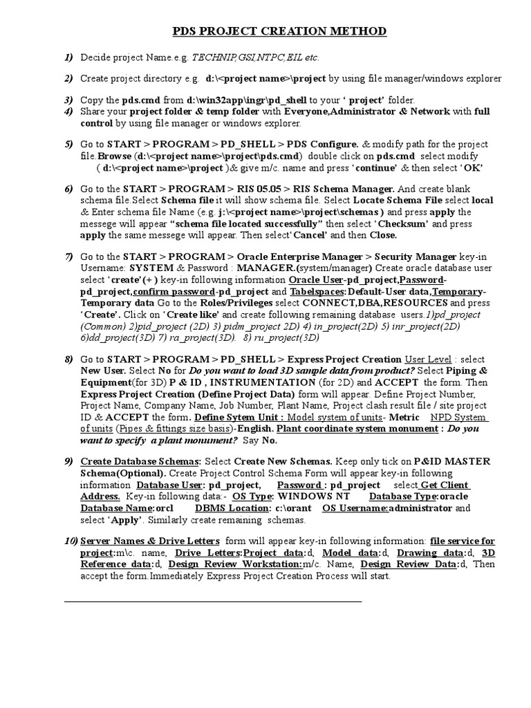 PDS Project Creation Method | PDF | Database Schema | Databases PDS Project Creation Method | PDF | Database Schema | Databases