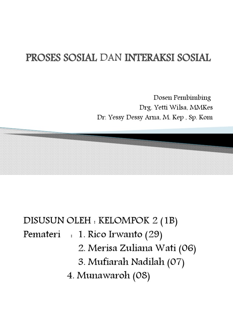 Proses Sosial Dan Interaksi Sosial | PDF