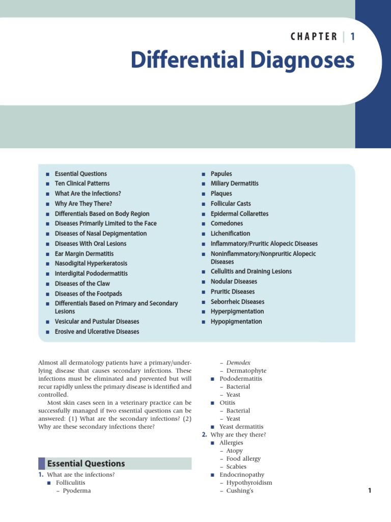 CHAPTER - 1 - Differential Diagnoses - 2011 - Small Animal Dermatology ...