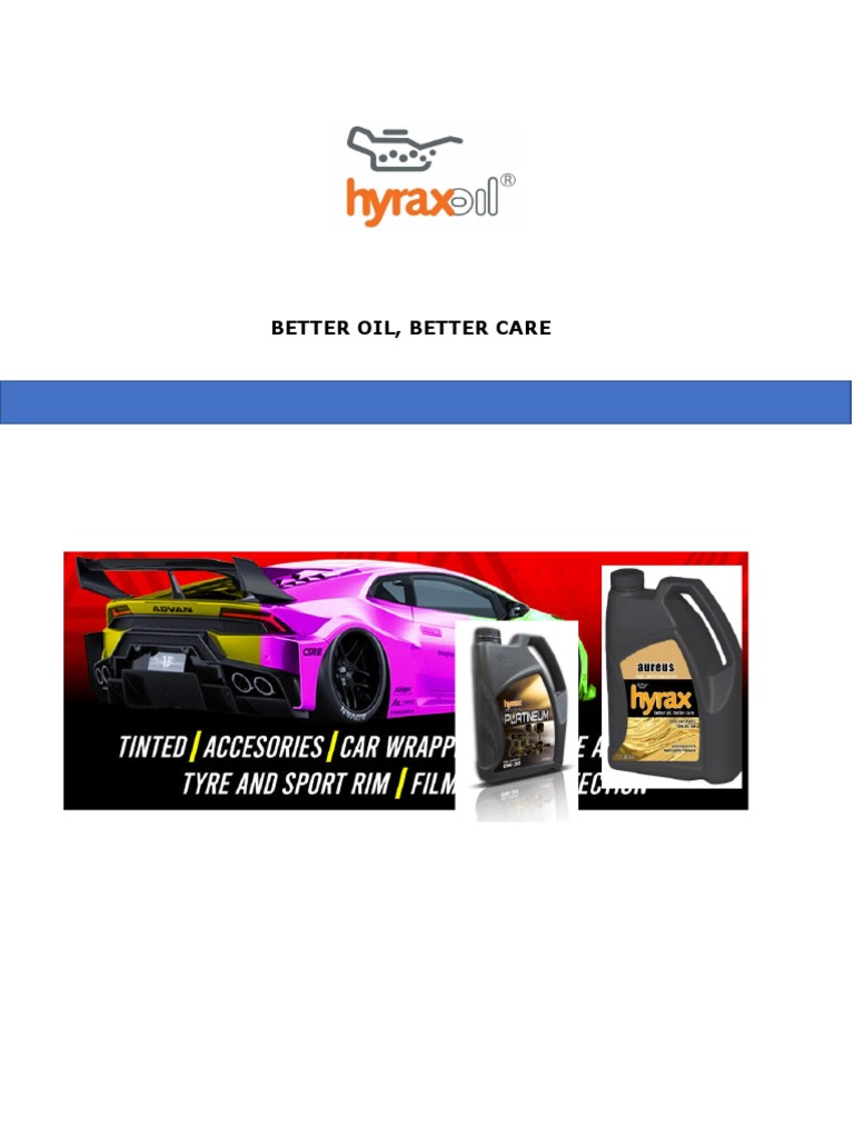HYRAX Catalog | PDF | Motor Oil | Motor Vehicle